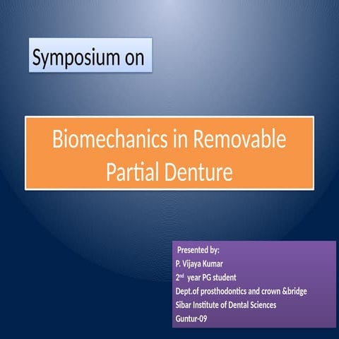biomechanics of removable partial denture | PPTX