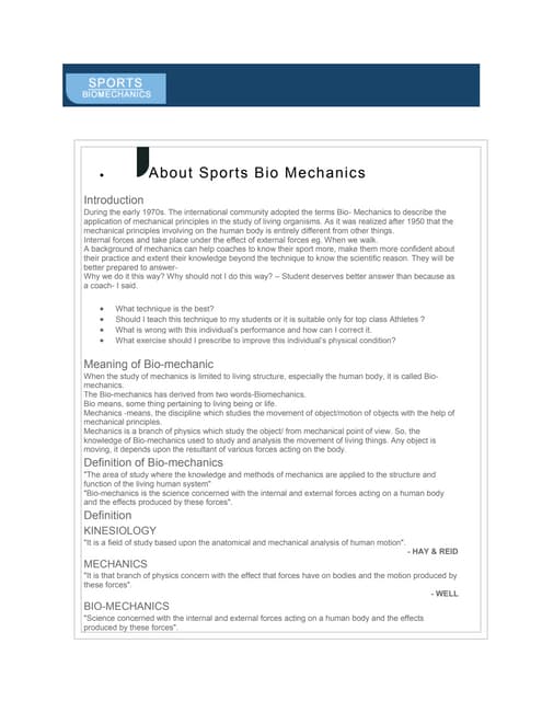 BIO-MECHANICS | PPTX