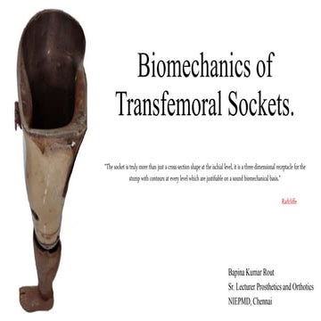 PROSTHETIC MANAGEMENT OF TRANSTIBIAL AMPUTATION AND ITS BIOMECHANICS | PDF
