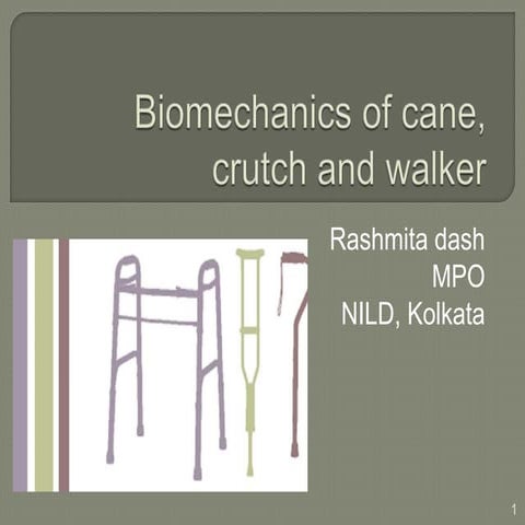 Biomechanics of cane, crutch and walker | PPTX