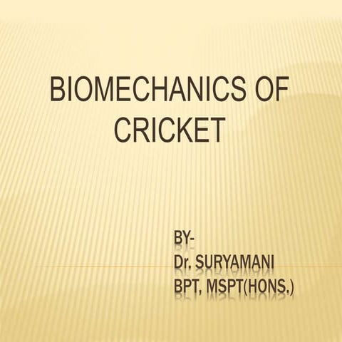 Physics in the world of cricket | PPTX