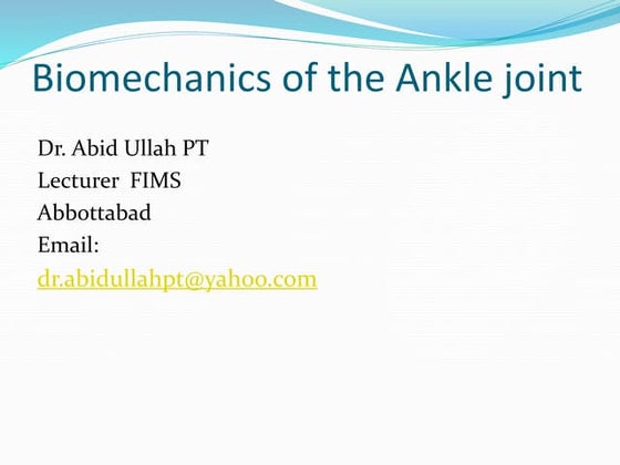 Bio-mechanics of the hip joint | PPT