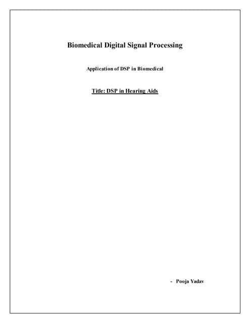 DIGITAL SIGNAL PROCESSING | PPT