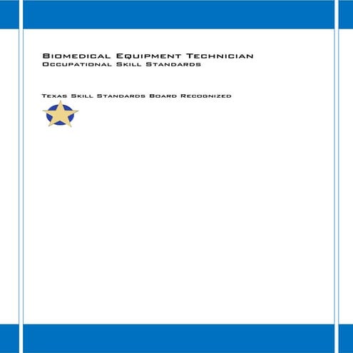 Biomedical equipment technician skill standards | PDF