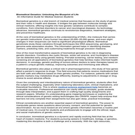 Biomedical Genetics_ Unlocking the Blueprint of Life.pdf