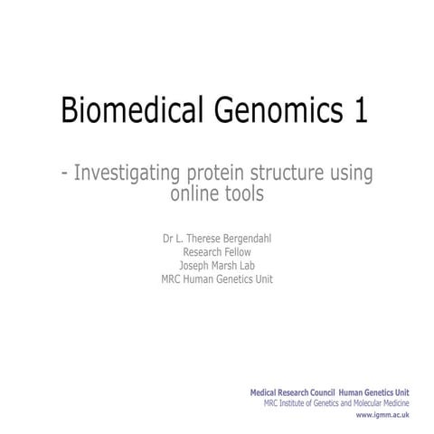 Biomedical genomics lecture | PPT