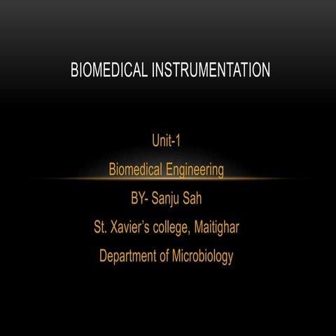 Biomedical instrumentation | PPTX