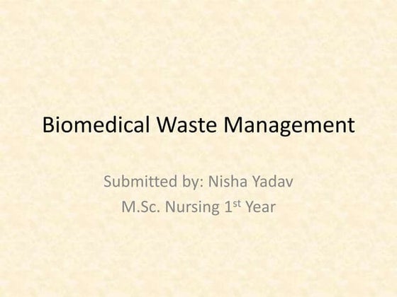 Hospital waste management | PDF