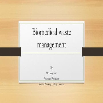 Biomedical waste management ppt