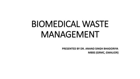 Biomedical waste management_ppt | PPTX | Infectious Diseases | Diseases ...