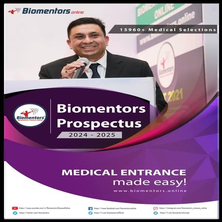 Biomentors Prospectus : NEET Online Medical Entrance Coaching 2024 pdf ...