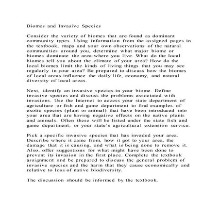 Bioregional Portrait (50 pts. possible) The following assignment | DOCX