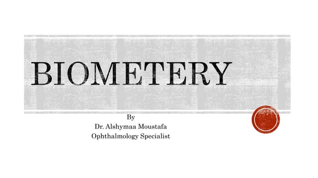 A scan biometry | PPTX