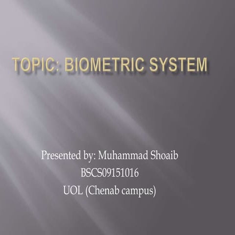 Biometric System | PPTX