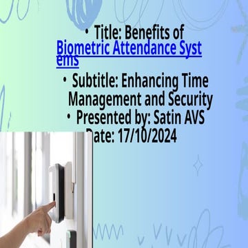 biometric attendance system Dubai- satin AVS .pptx