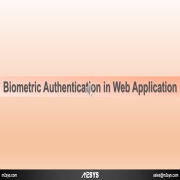 Biometric authentication in web application | PPT