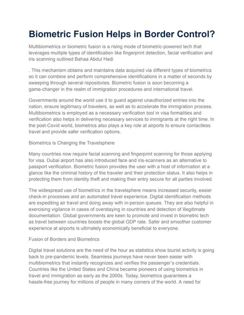 Travel Document Inspection | PDF