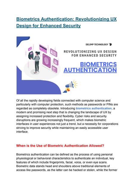 Biometric Analytics: Next-Gen Authentication | PDF