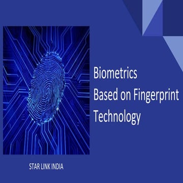 Biometrics based on fingerprint technology | PPTX