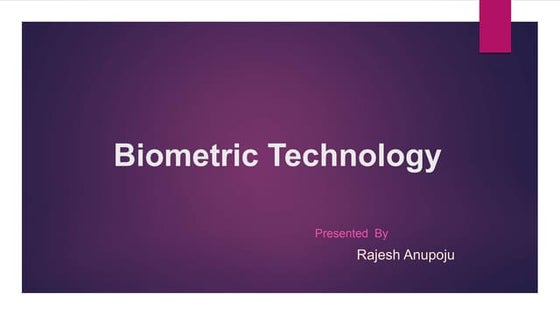 Biometrics ppt | PPTX