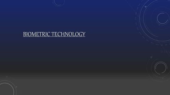 Biometrics and Identity management | PPT