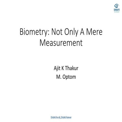 Biometry: Not only a mere Measurement | PPT