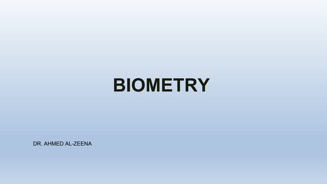 A scan biometry | PPTX
