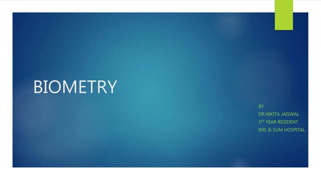 A scan biometry | PPTX