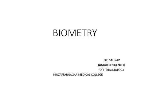 A scan biometry | PPTX