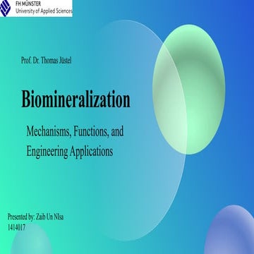 Biomineralization formechanics function and engineering | PPTX