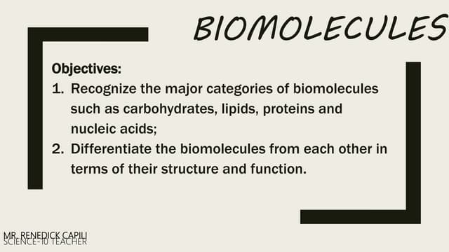Biomolecules carbohydrates, lipids, nucleic acid | PPTX