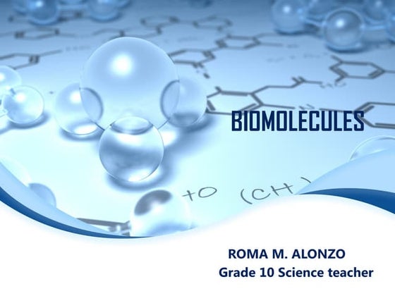 BIOMOLECULES lesson for grade 10 students | PPTX