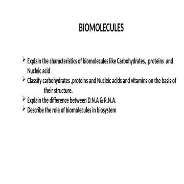 Class XII-Biomolecules | PPTX