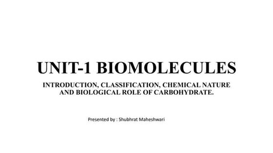 Biochemistry lecture notes carbohydrates | PDF | Chemistry | Science