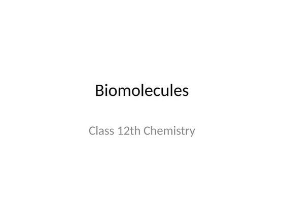 “Biomolecules: A Comprehensive Study of the Structure, Function ...