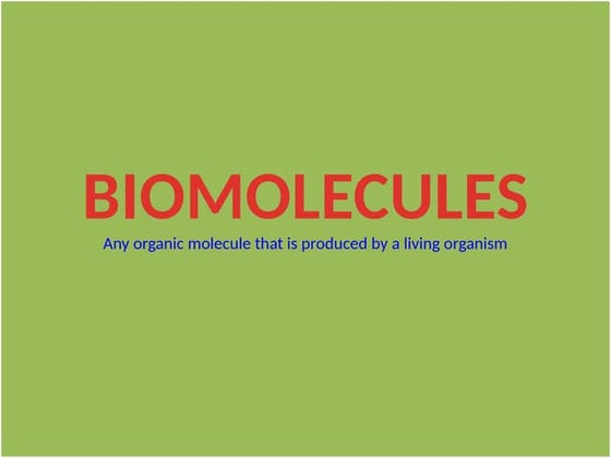 Biomolecules carbohydrates, lipids, nucleic acid | PPTX