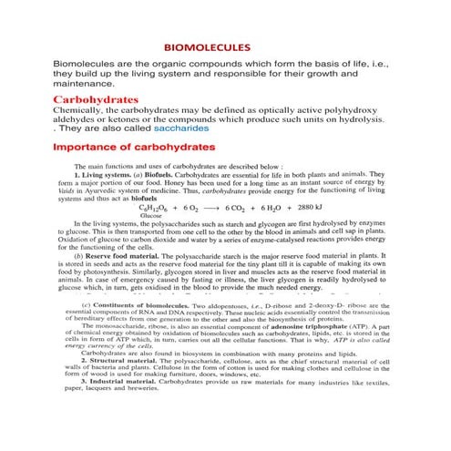 Biomolecules (12 th chemistry) | PPTX