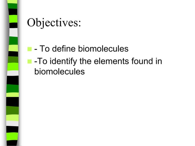 BIOMOLECULES lesson for grade 10 students | PPTX