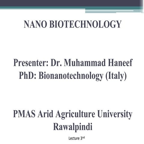 Bionanotechnology , Interface of nanotechnology and biology | PDF