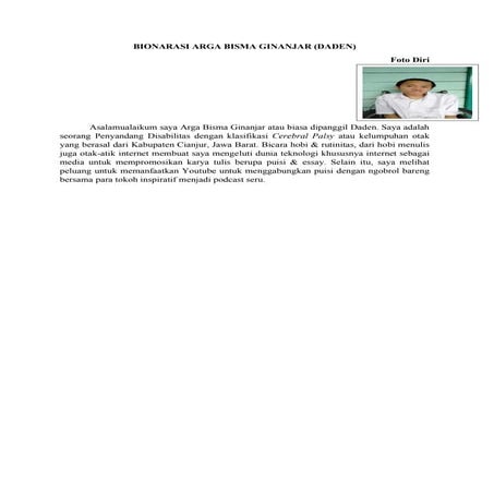 Bionarasi arga bisma ginanjar (daden) | PDF