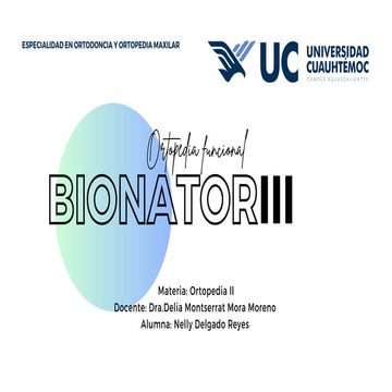 Bionator clase 1,2 y 3 , aparatologia ortopédica para maloclusiones | PPTX