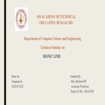 bionic limb.pptx..........mmm............. | PPT