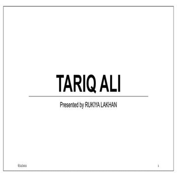 Bio of tariq ali | PPTX