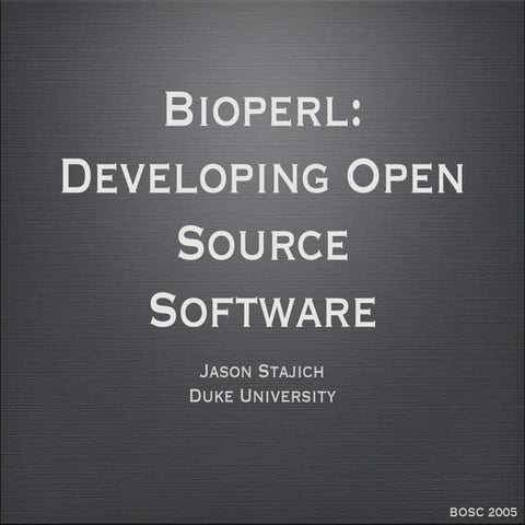 BioPerl: Developming Open Source Software | PDF