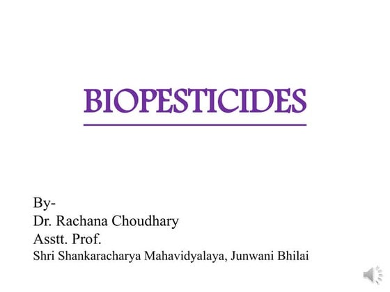 Bio-insecticides | PPTX