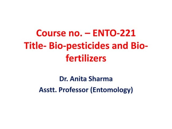 Bio-insecticides | PPTX