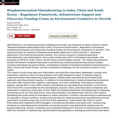 Biopharmaceutical Manufacturing in India, China and South Korea ...