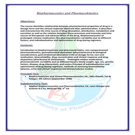 Biopharmaceutics+and+pharmacokinetics+xx | PDF