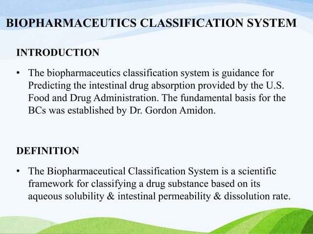 Bcs classification of drug | PPTX