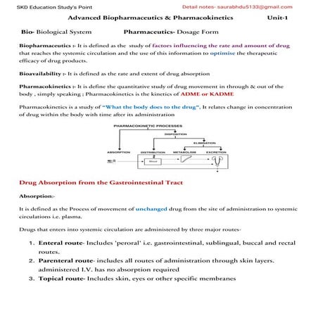 Biopharmaceutics: Mechanisms of Drug Absorption | PDF